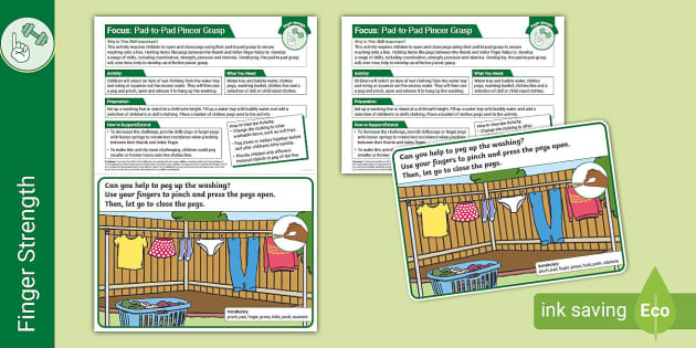 Fine Motor Finger Strength CP Activity: Washing Day - Twinkl