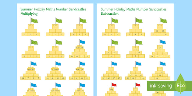 Summer Maths: Number Sandcastles Activity Pack - Twinkl