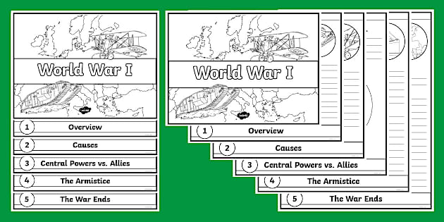 World War I Flipbook for 6th-8th Grade - Twinkl