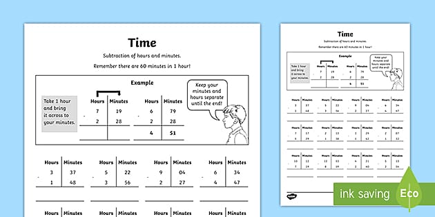 Adding And Subtracting Time Worksheet Maths Resources