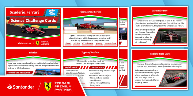 FREE! - Science Challenge Cards | Santander & Scuderia Ferrari F1