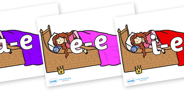 Modifying E Letters on Sleeping Beauty Bed (teacher made)