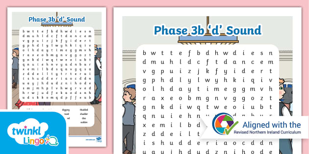 NI Linguistic Phonics Phase 3b 'd' Sound Word Search