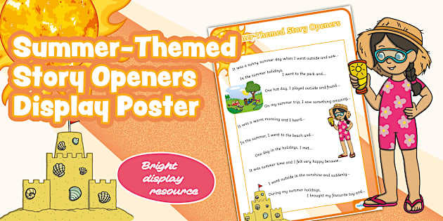 Summer-Themed Story Openers Display Poster