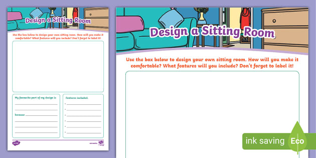 Design a Sitting Room Worksheet (teacher made) - Twinkl