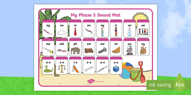 Summer Themed Phase 5 Sound Mat (teacher made) - Twinkl