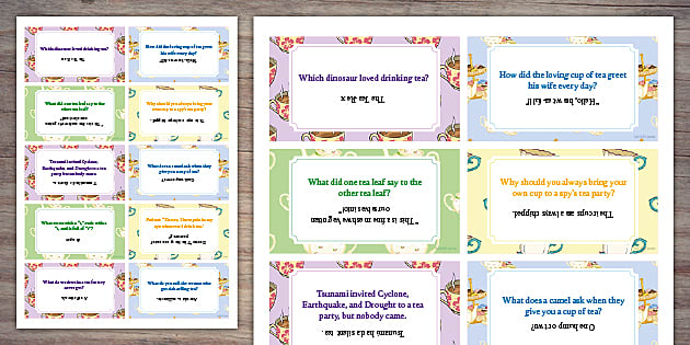 Tea Joke Cards | Twinkl Party (teacher made) - Twinkl