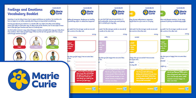FREE! - Marie Curie: Feelings and Emotions Vocabulary Mat and Booklet