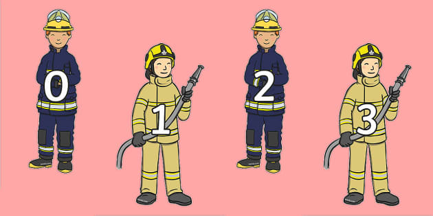 Numbers 0 to 100 on Firefighters