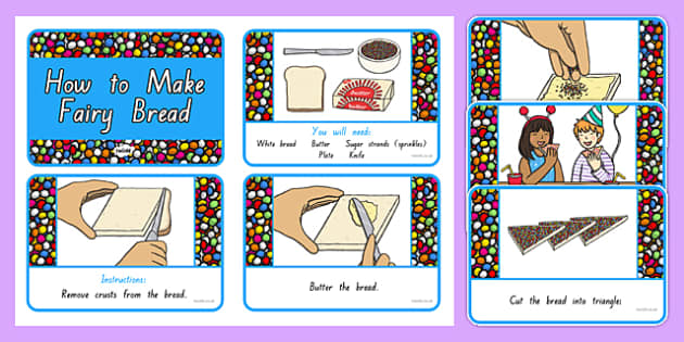 Fairy Bread Procedure Sequencing Cards | Procedural Texts