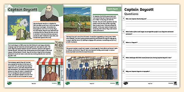 Captain Boycott (Reading Comprehension) (teacher made)