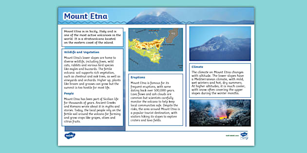 Mount Etna Fact File (l'enseignant a fait) - Twinkl