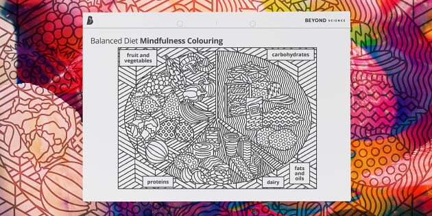 Balanced Diet Mindfulness Colouring | KS3 Science | Beyond
