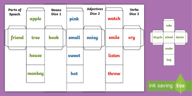 ESL Word and Sentence Dice (teacher made) - Twinkl