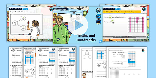 👉 Supports White Rose Y4 Recognise Tenths Hundredths (v2.0)