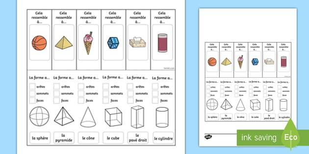 Activité de support visuel : Les propriétés des formes en 3D