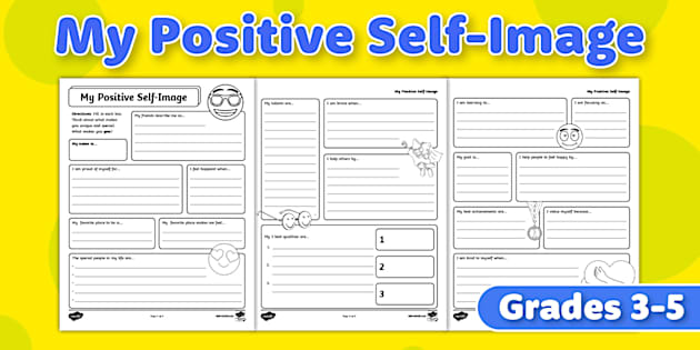 My Positive Self-Image Worksheet for 3rd-5th Grade