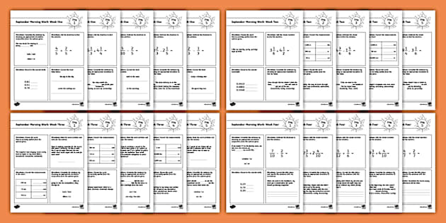 Fifth Grade September Morning Work Bundle (teacher made)