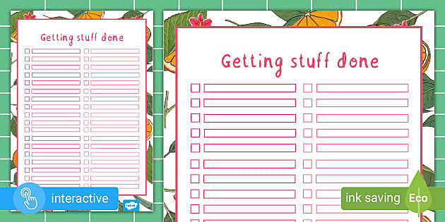 Orange Theme Getting Stuff Done To-Do List| Twinkl Busy Bees
