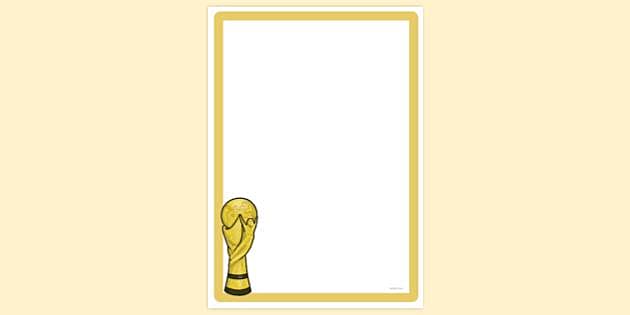 FREE! - World Cup Trophy Page Border | Page Borders | Twinkl