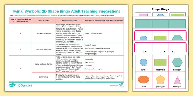 Twinkl Symbols: 2D Shape Bingo (teacher made) - Twinkl