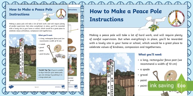FREE! - Making a Peace Pole- International Day of Peace Activity