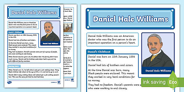 KS1 Daniel Hale Williams Fact File (teacher made)