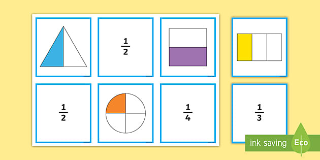 Unit Fraction Cards | Year 3 Matching Cards - Twinkl