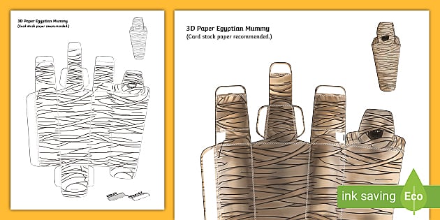 3D Paper Egyptian Mummy Activity (teacher made)