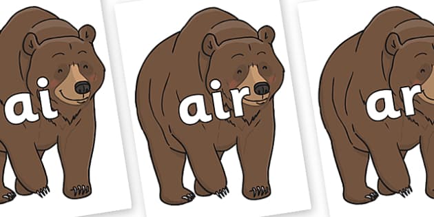 Phase 3 Phonemes on Bear (teacher made) - Twinkl