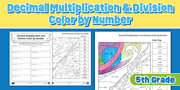 Decimal Multiplication and Division Color by Number