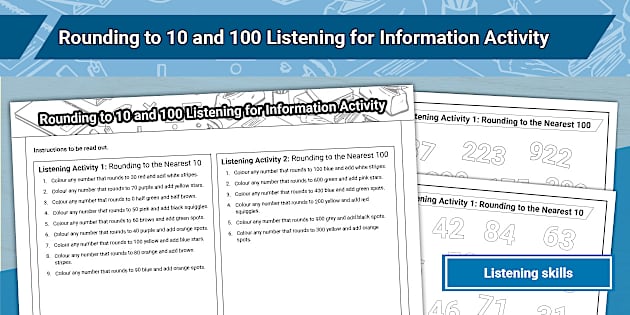 Rounding to 10 & 100 Activity