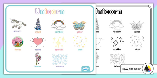 Unicorn Word Mat (teacher made) - Twinkl