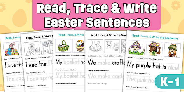 Read, Trace & Write Easter Sentences Worksheets