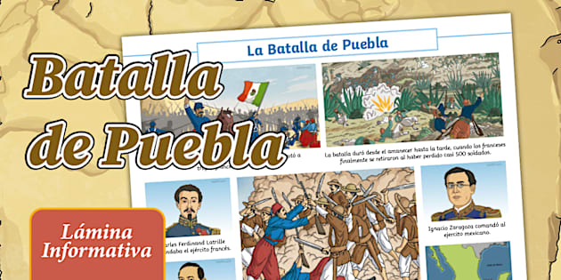 Lámina La Batalla De Puebla