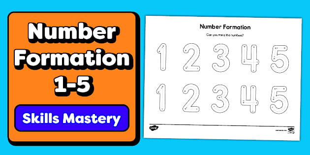 Number Formation 1-5 Worksheet for PreK-K