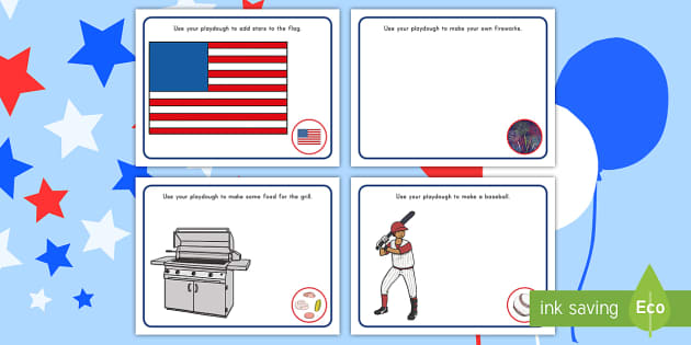 Independence Day Modeling Dough Mats (teacher made) - Twinkl