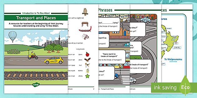 Introduction to Te Reo Māori: Transport Booklet - Twinkl