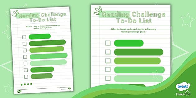 FREE! - Home Education Reading Challenge To-Do Checklist