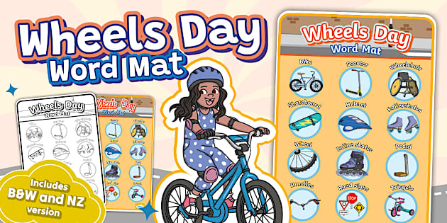 Wheels Day Word Mat