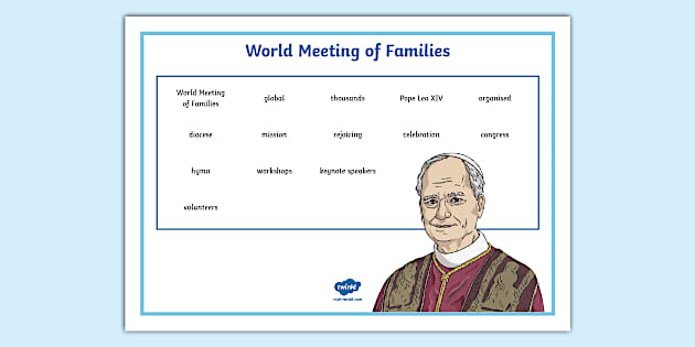 World Meeting of Families KS2 Word Mat - Twinkl