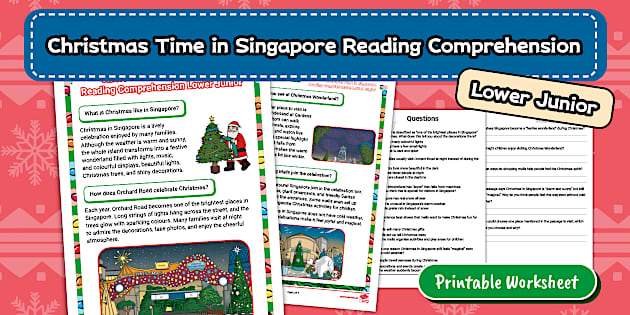 Christmas in Singapore Reading Comprehension | Lower Primary