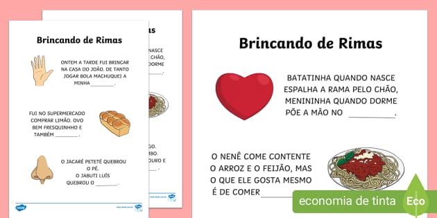 Rimas e poemas contribuem para o desenvolvimento na alfabetização infantil.