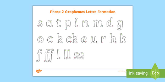 Middle East Phase 2 Graphemes Letter Formation Worksheet Worksheets