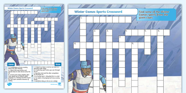 Winter Games Sports Crossword | The Games Resources - Twinkl