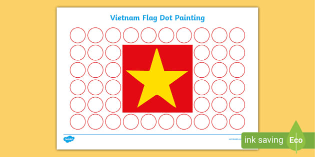 FREE! - Vietnam Flag Dot Painting Worksheet (teacher made)
