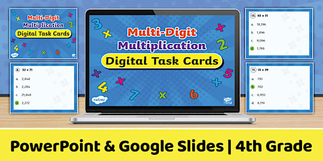 Common Core Multi Digit Multiplication Task Cards | Twinkl