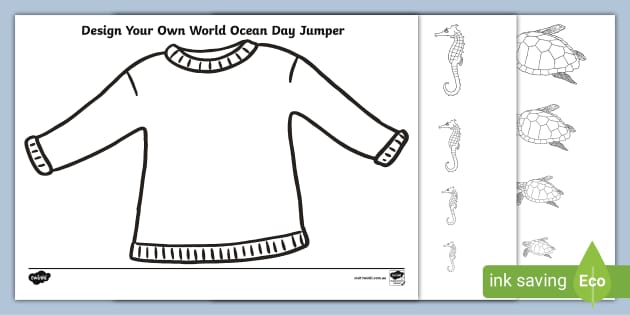 World Ocean Day Design a Jumper Worksheet - Twinkl