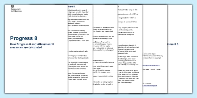 FREE! - How Progress 8 and Attainment 8 Measures Are Calculated