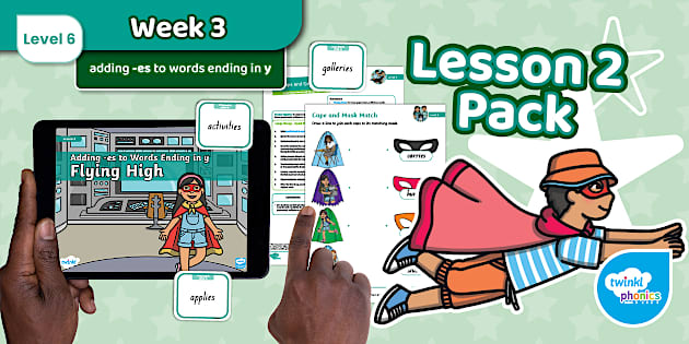 Twinkl Phonics Adding -es to Words Ending in 'y' Lesson Pack - Level 6 ...